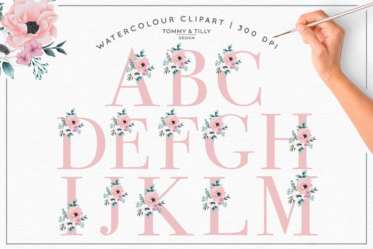 Summer Flowers Alphabet PNG, an Illustration by Tommy & Tilly Design
