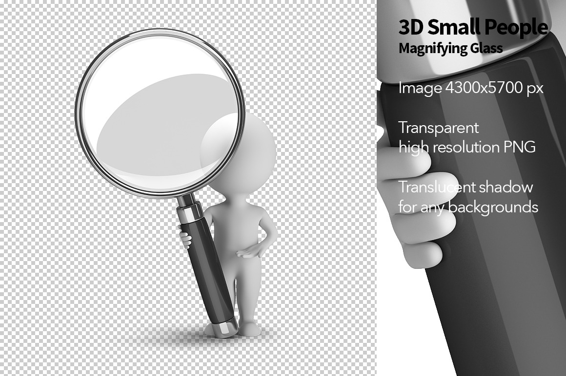 3D Small People - Magnifying Glass, a Person Illustration by Anatoly ...