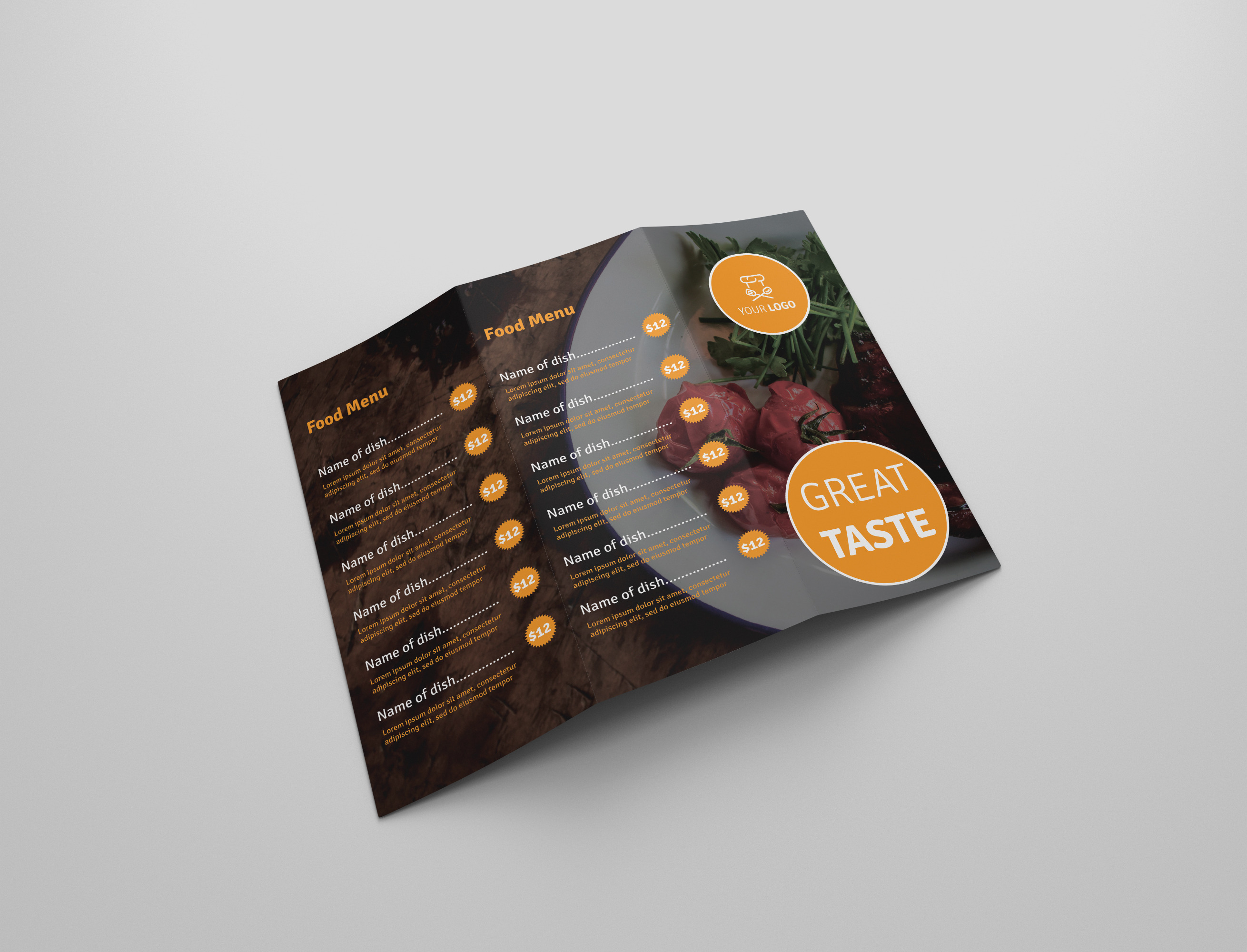 Food Menu Tri-fold Brochures | Brochure Templates ~ Creative Market