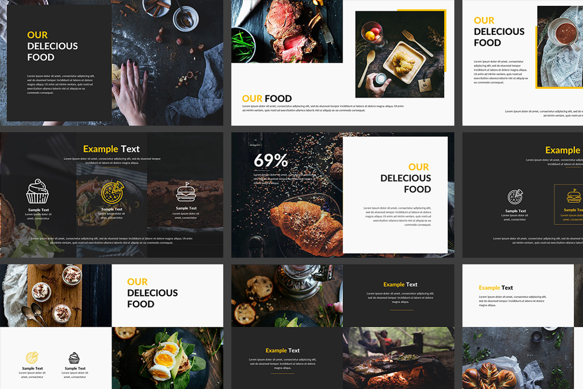 Food Powerpoint Template, a Presentation Template by One Percent Studio
