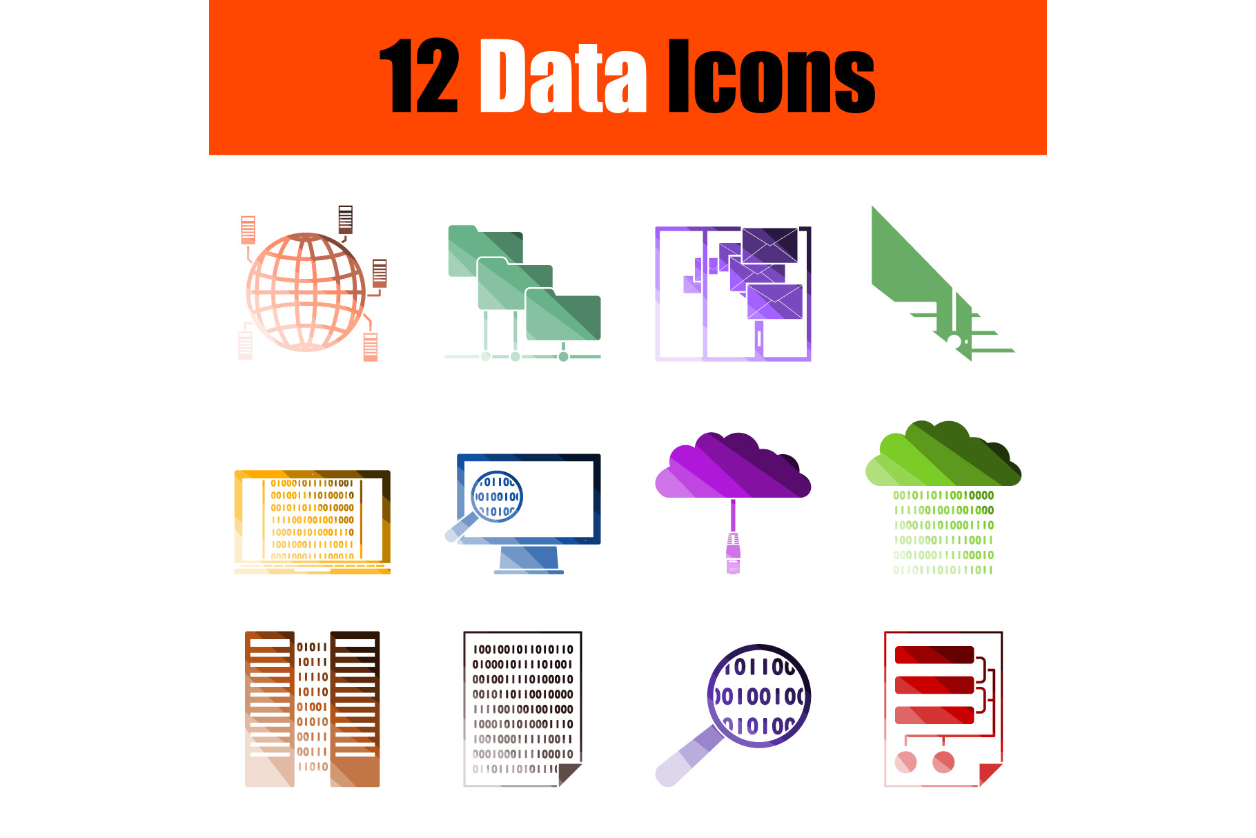 Data Icon Set, an Outline Icon by Pavel Vectors | Creative Market