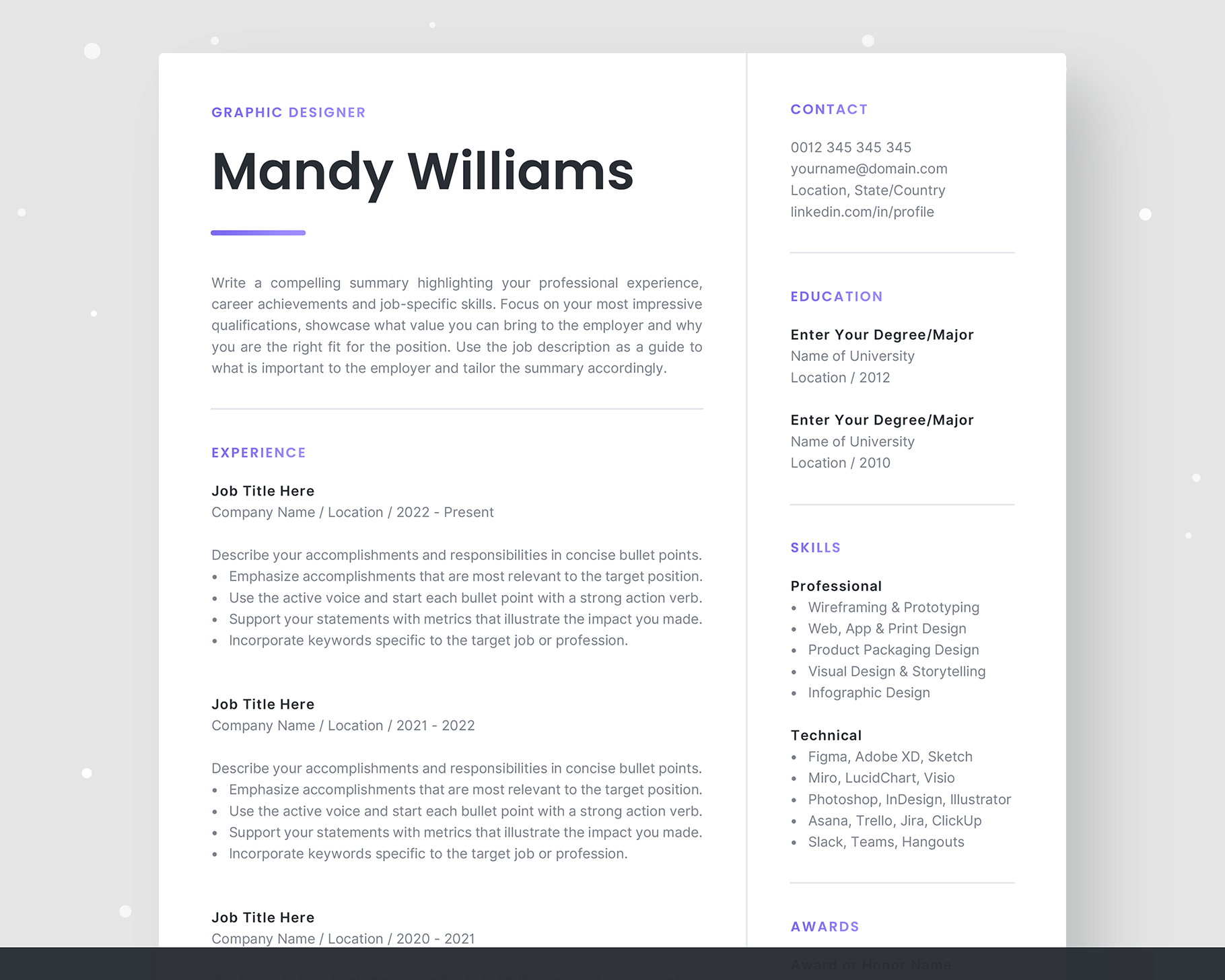 Resume Template Mandy, a Resume Template by Olympia Resume