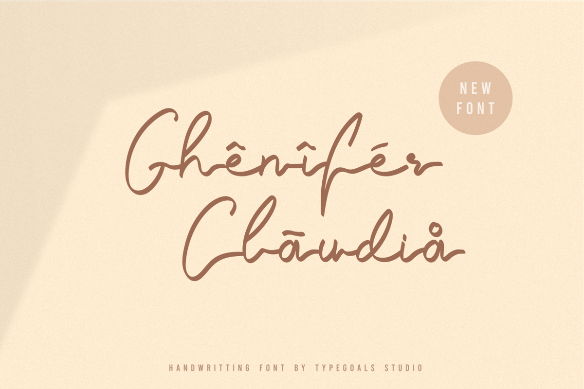 Ghenifer Claudia Handwritten Font, a Script Font by Typegoals Studio