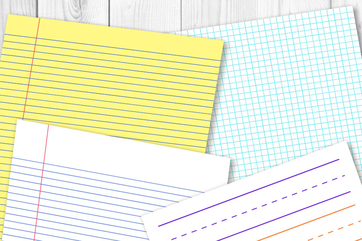 School / Writing Lined Digital Paper, a Pattern Graphic by The Digital ...