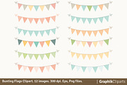 Bunting Flags Clipart, an Illustration by Chus Moreno Studio