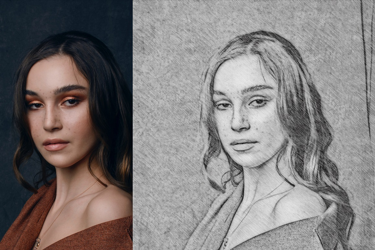 Pencil Sketch Portrait PS Action, an Action Add-On by MRI STUDIO