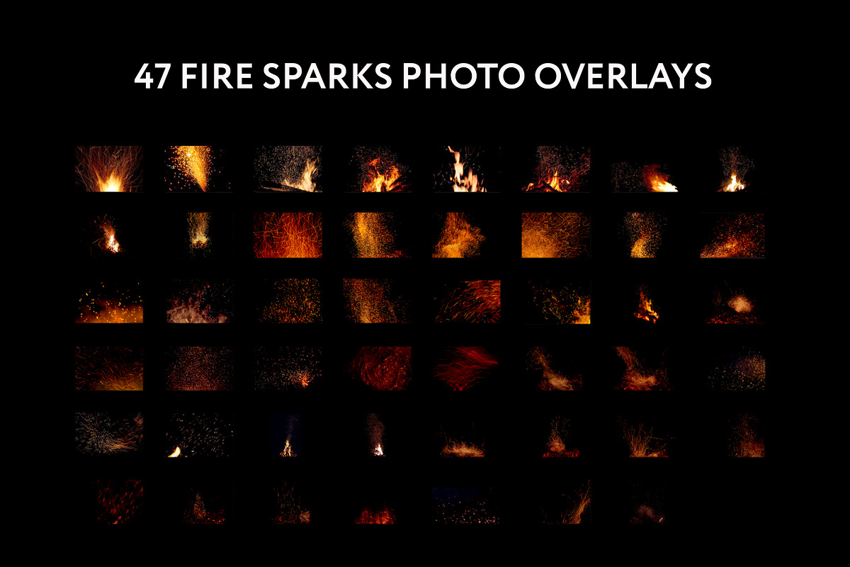 47 Campfire Spark Photo Overlays