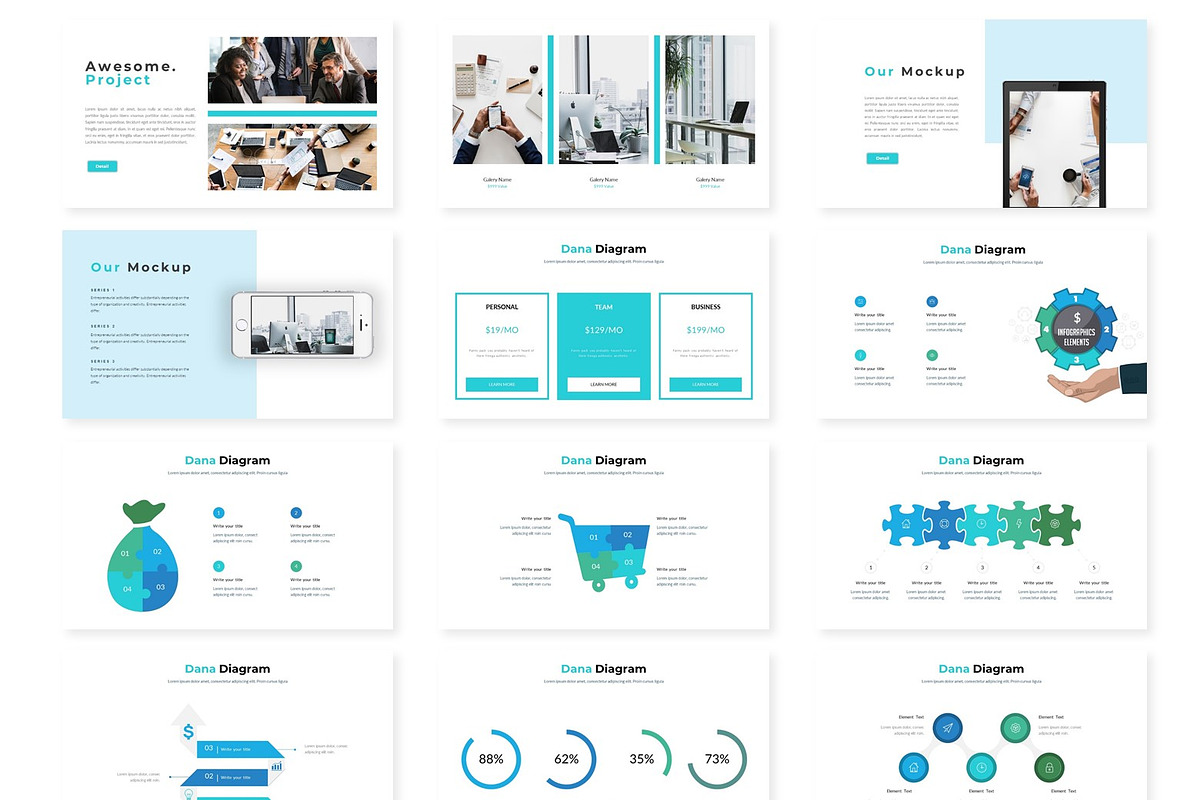 Dana - Powerpoint Template, a Presentation Template by AQR Studio