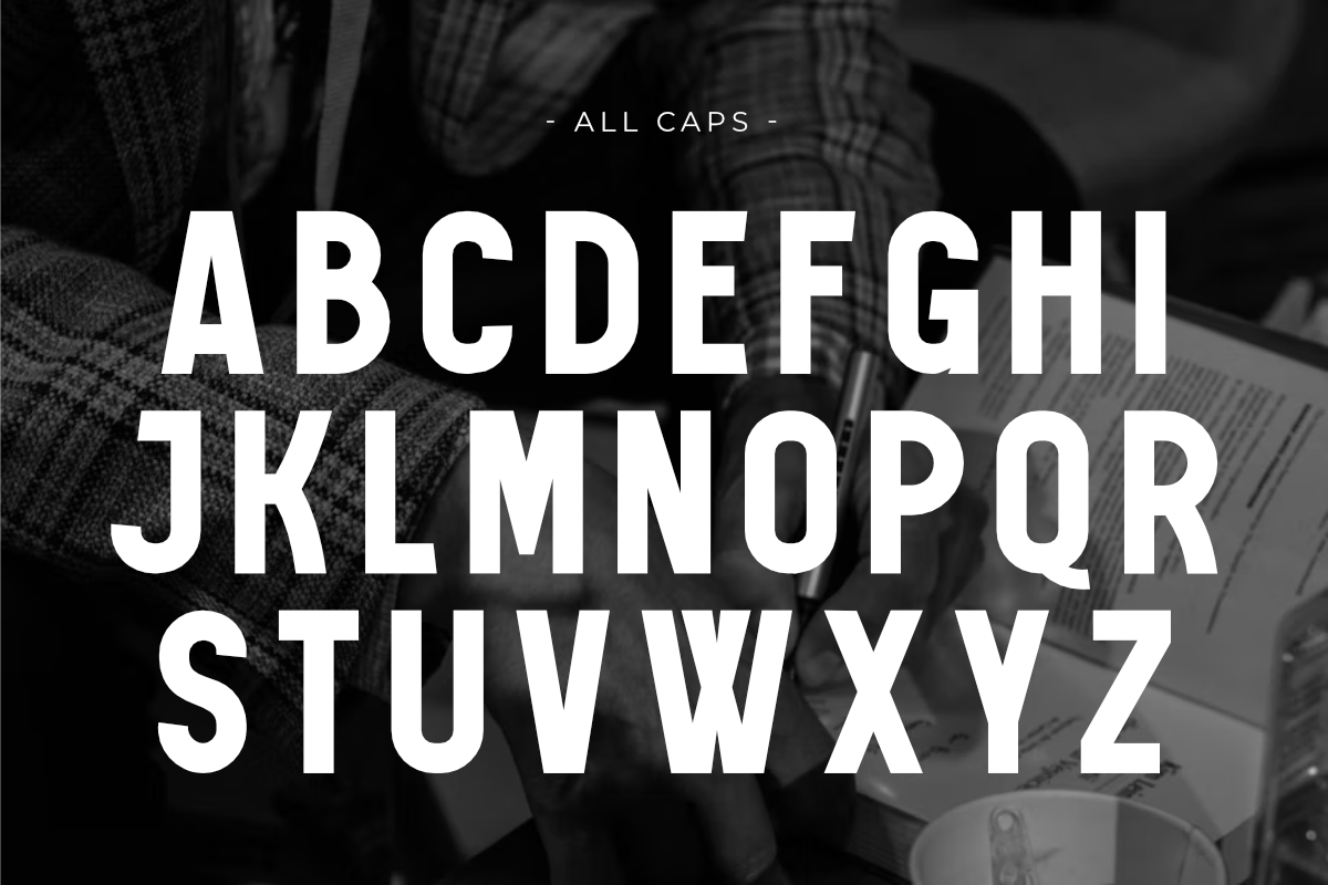 Black Writing - Condensed Sans Serif