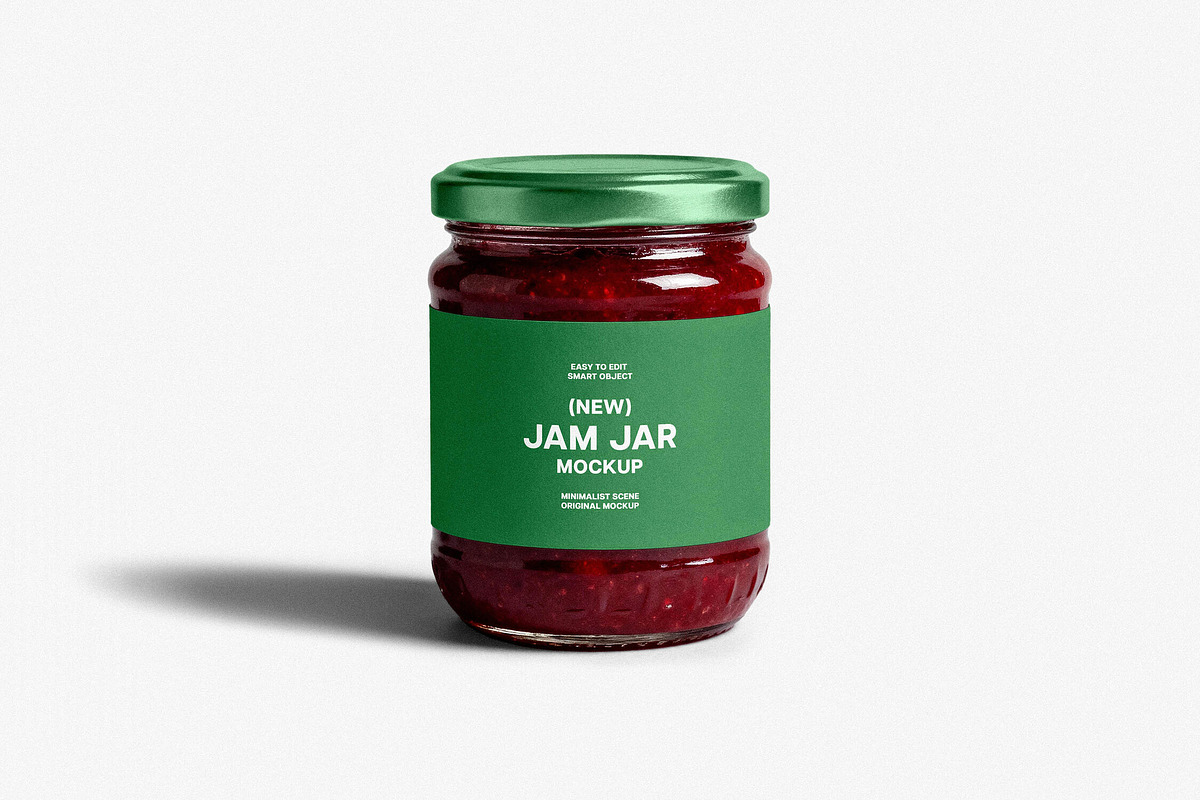 Glass Jam Jar Mockup, a Packaging Mockup by Design Squad