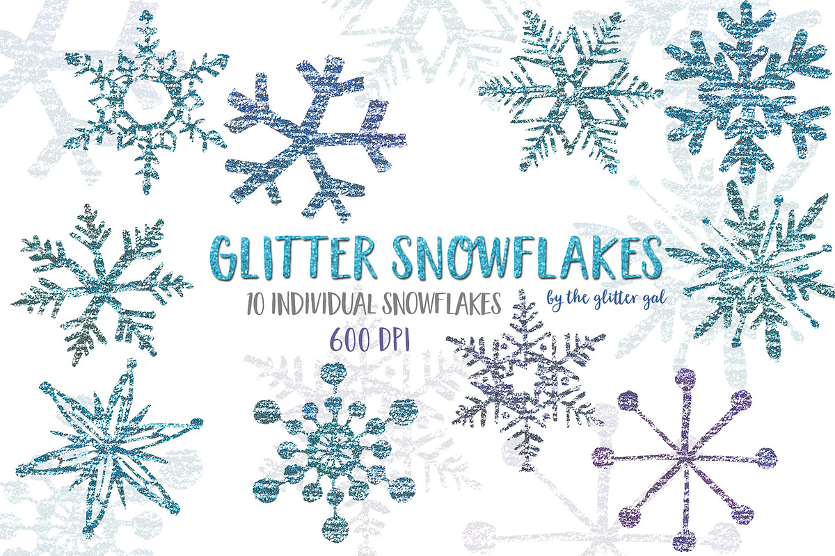 Glitter Snowflake Clip Art, an Illustration by The Glitter Gal