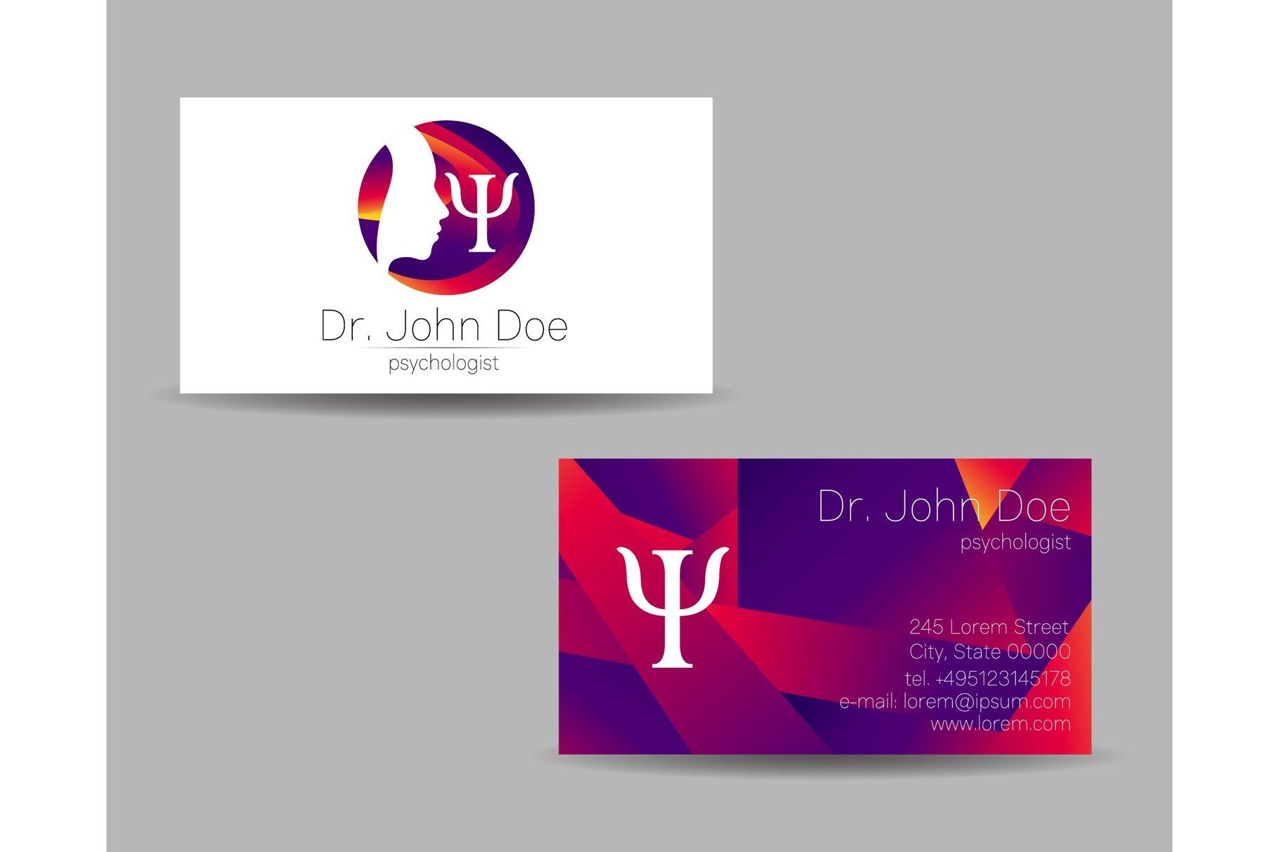 Psychology vector visit card. Modern | Decorative Illustrations ...