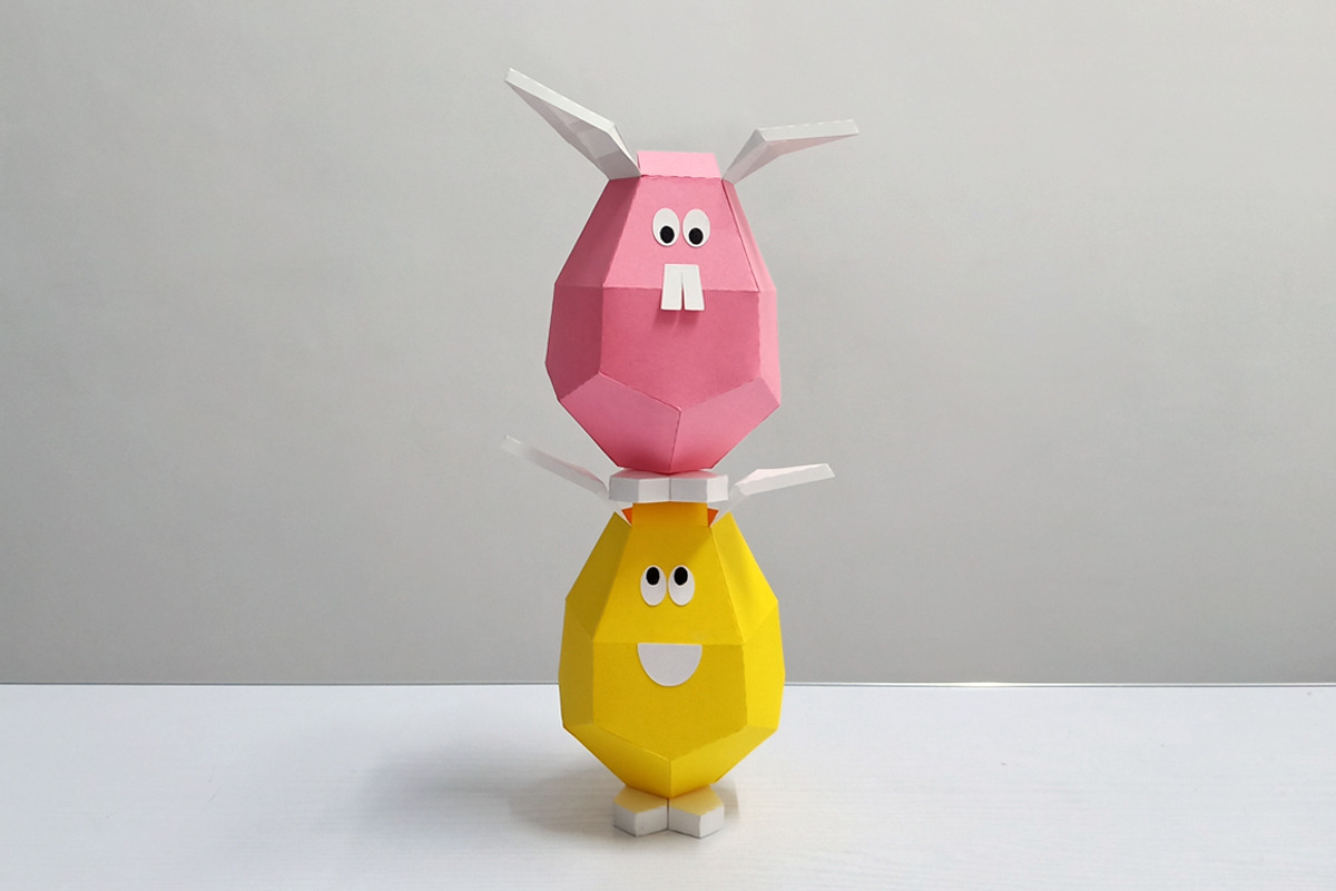 DIY Easter Eggs - 3d papercraft, a Templates & Theme by PAPER amaze