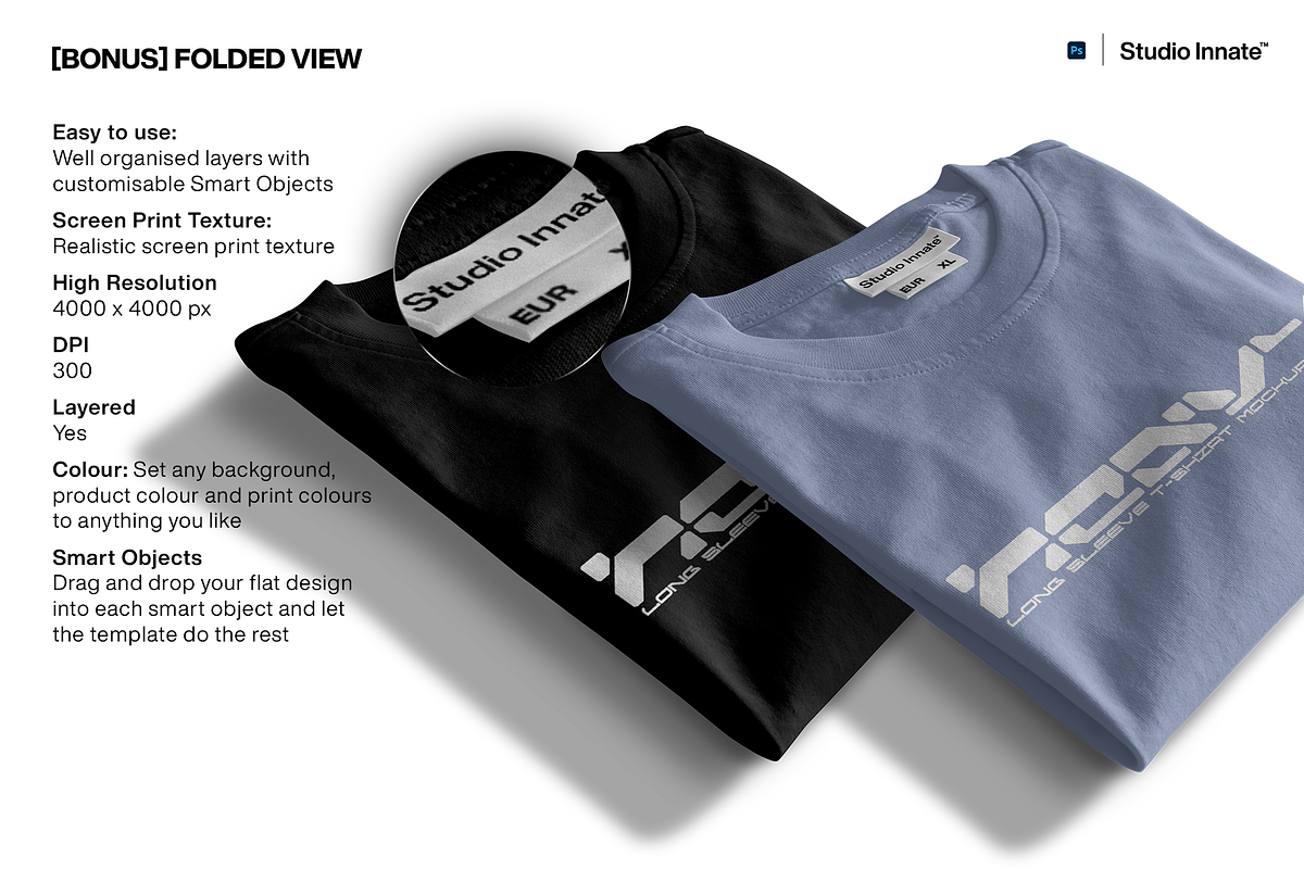 Premium Long-Sleeved Mockup, a Shirt Mockup by Studio Innate