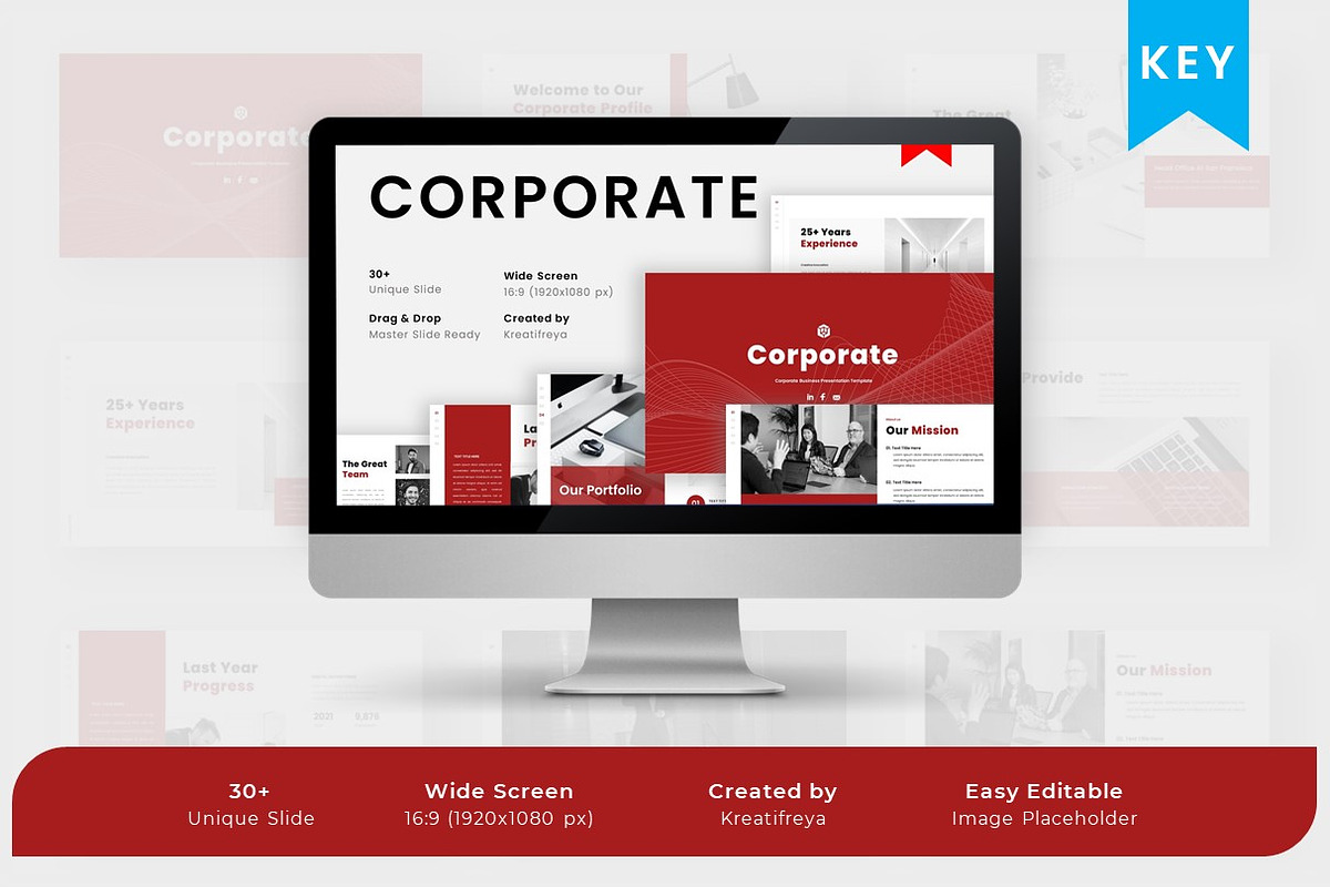 CORPORATE - Keynote Template, a Presentation Template by kreatifreya | Creative Market