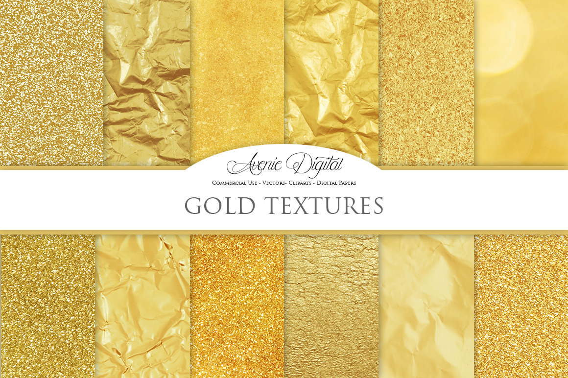Gold Foil Textures - Golden Papers, a Texture Graphic by Avenie Digital