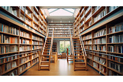 reading bookshelf library building, a Background Photo by pikepicture