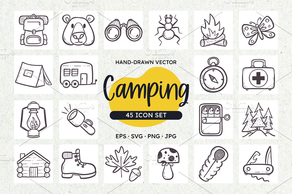 Doodle Camping & Outdoor icons
