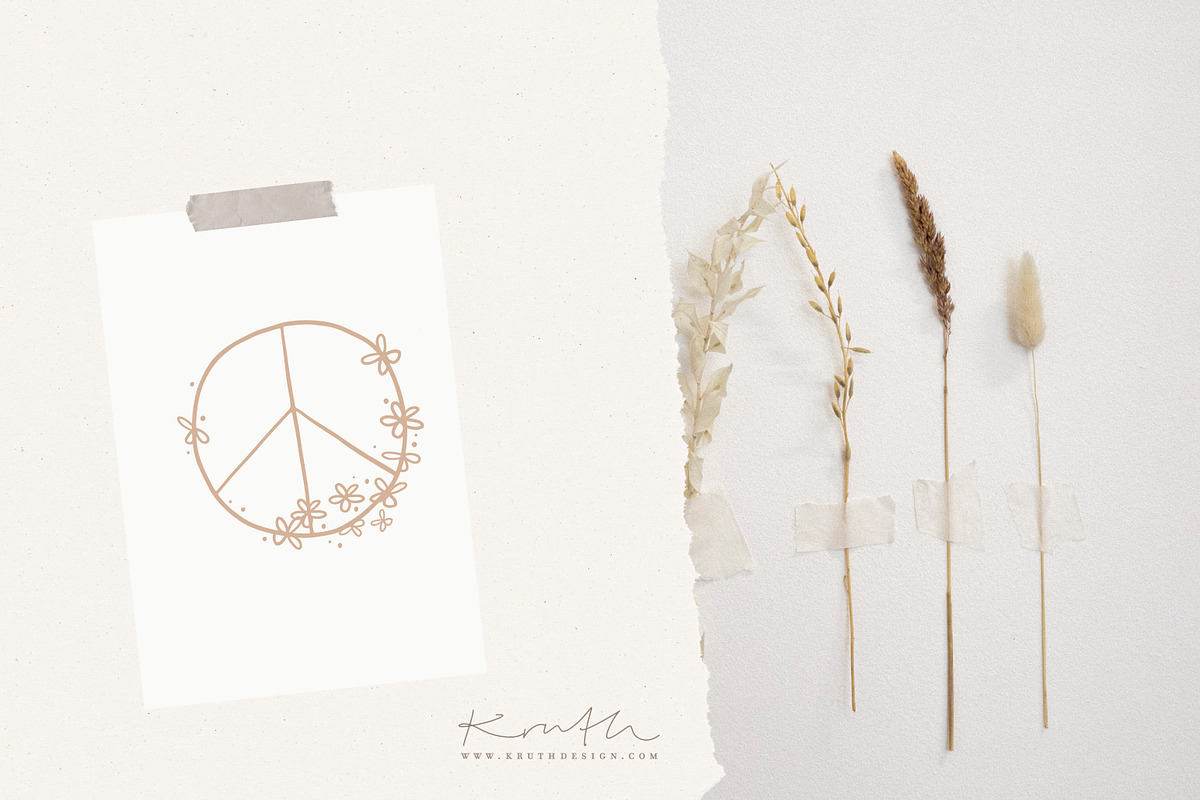 peace sign / boho bundle, an Animal Illustration by KruthDesign