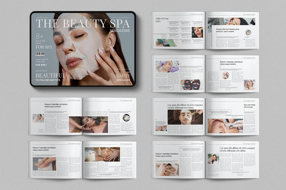 Digital Beauty Spa Magazine Design, a Magazine Template by TemplatesForest