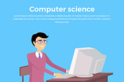 Computer Science Concept Banner, an Education Illustration by robuart