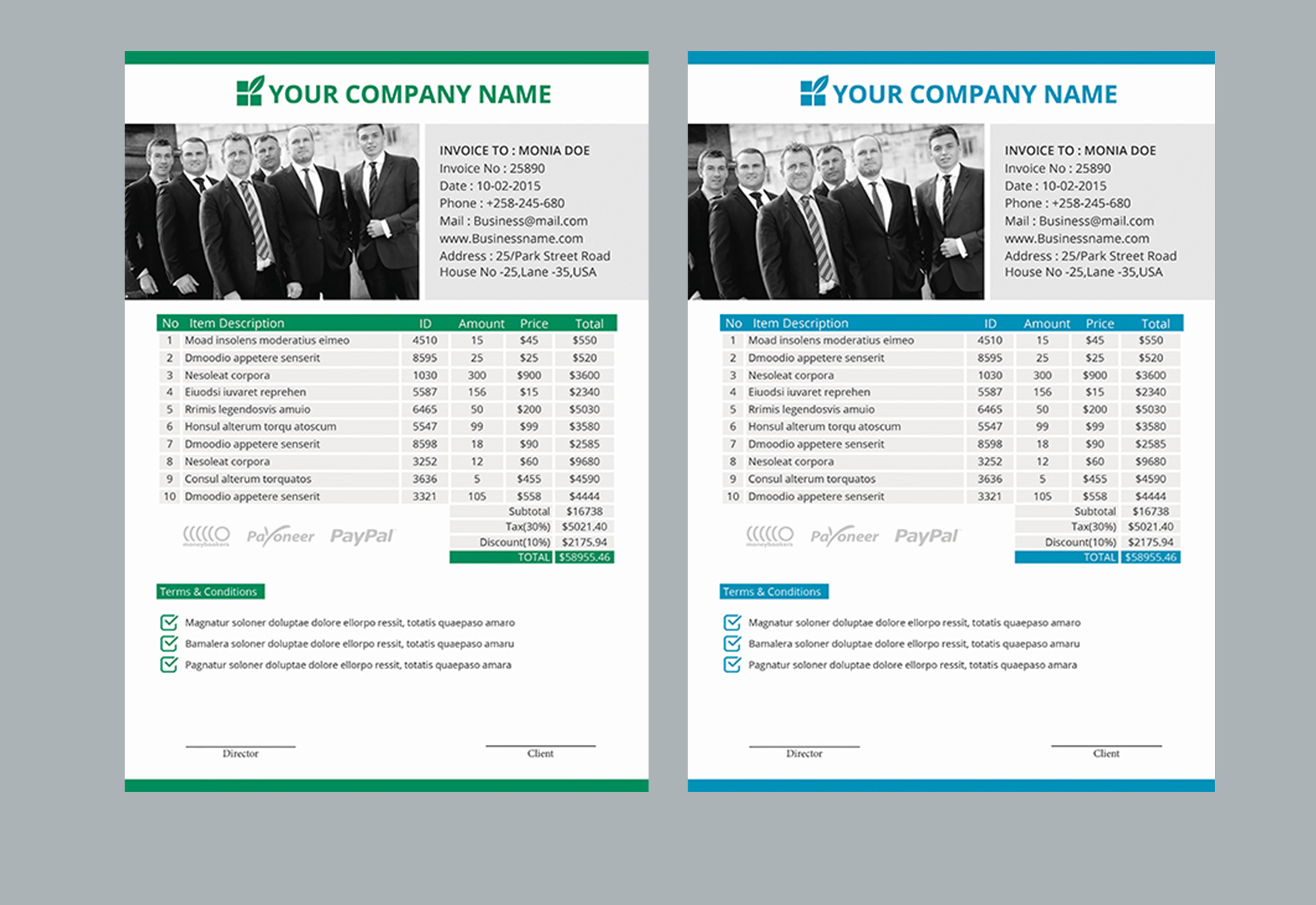 Business Invoice Bill Paper, a Stationery Template by Design_Fx