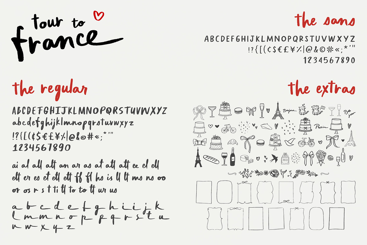 French Handwritten Font Tour to France
