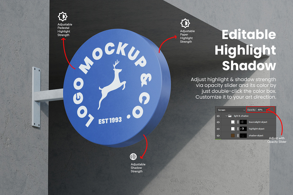 Round Shop Signage Board Mockup Set | Creative Market