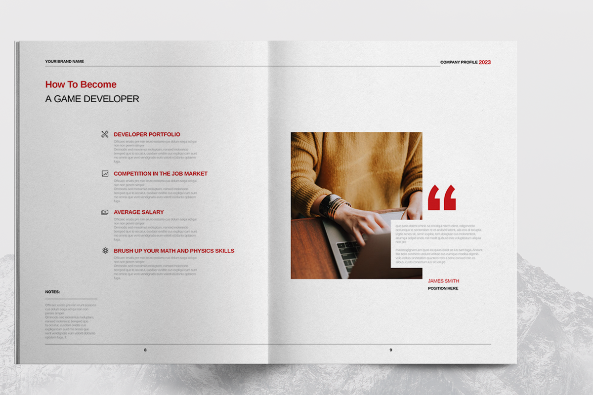Red Company Profile Template | Creative Market