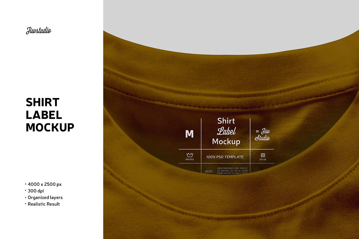 Shirt Label Mockup, a Shirt Mockup by jiwstudio