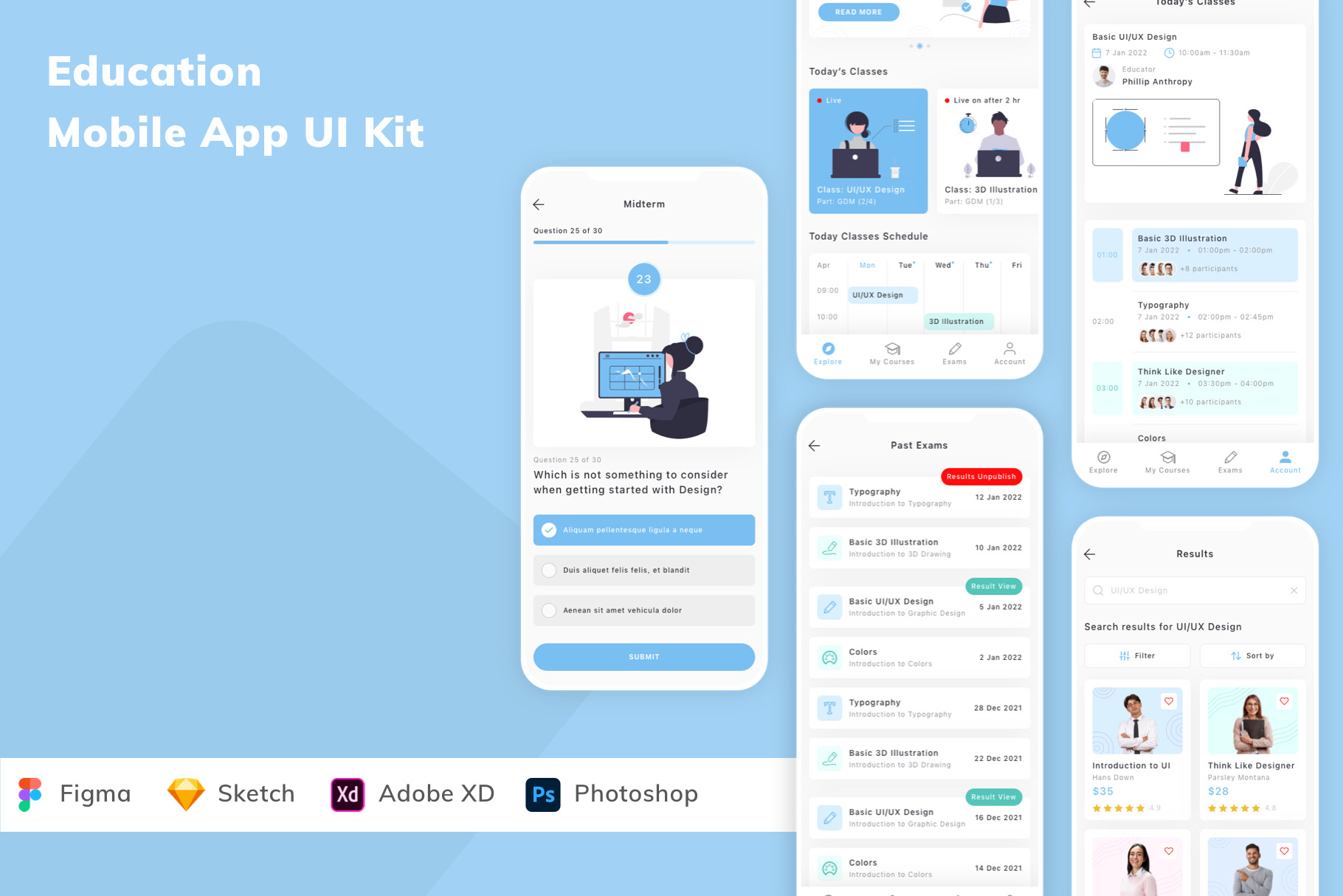 Education Mobile App UI Kit, an UI Kit Template by Betush