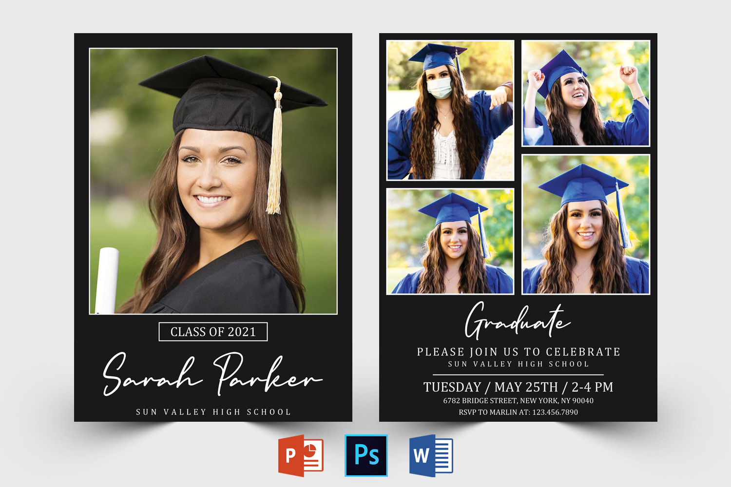 Graduation Announcement Template, a Card Template by Designscozy