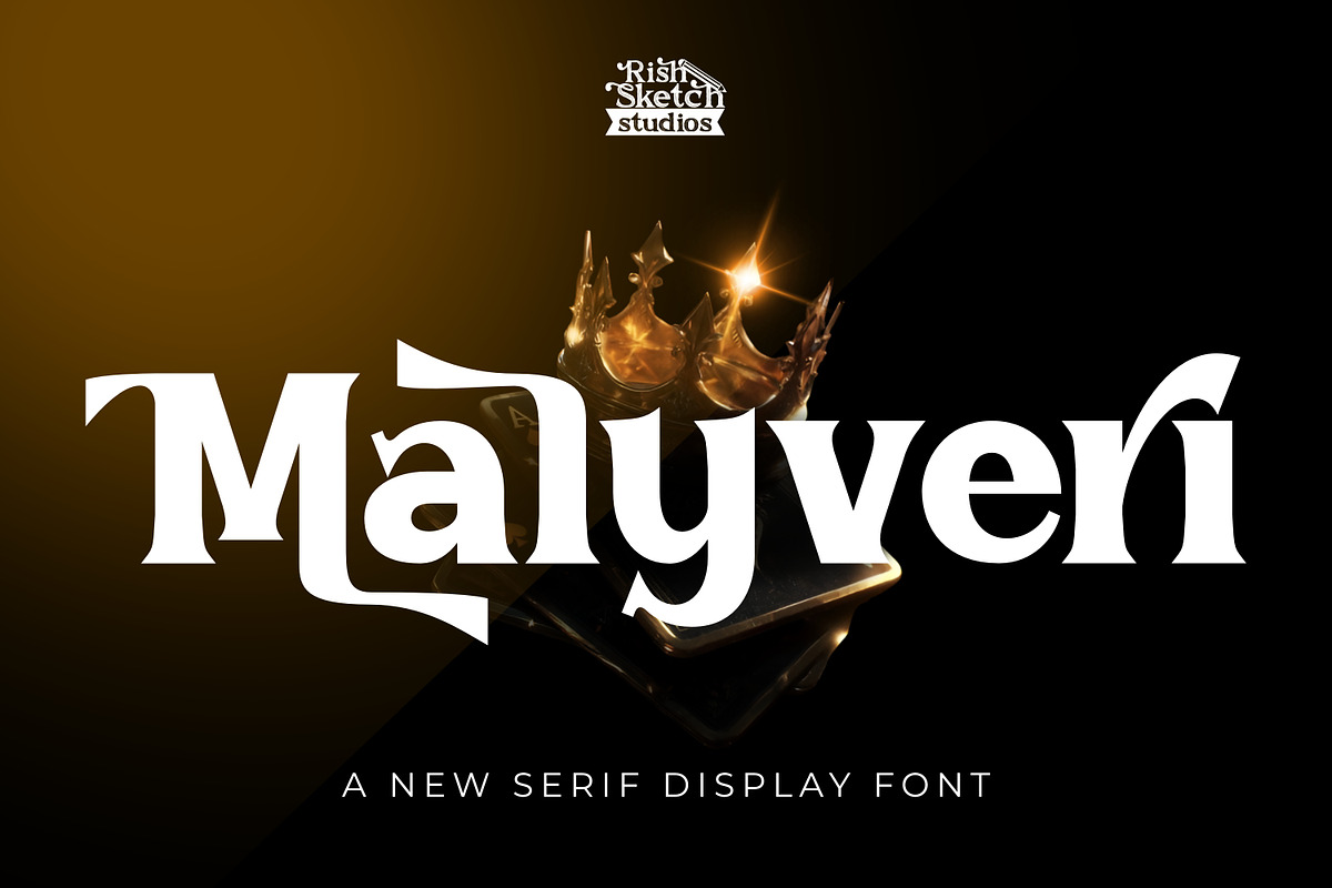 Malyveri - Serif Display Font, a Serif Font by Rishsketch