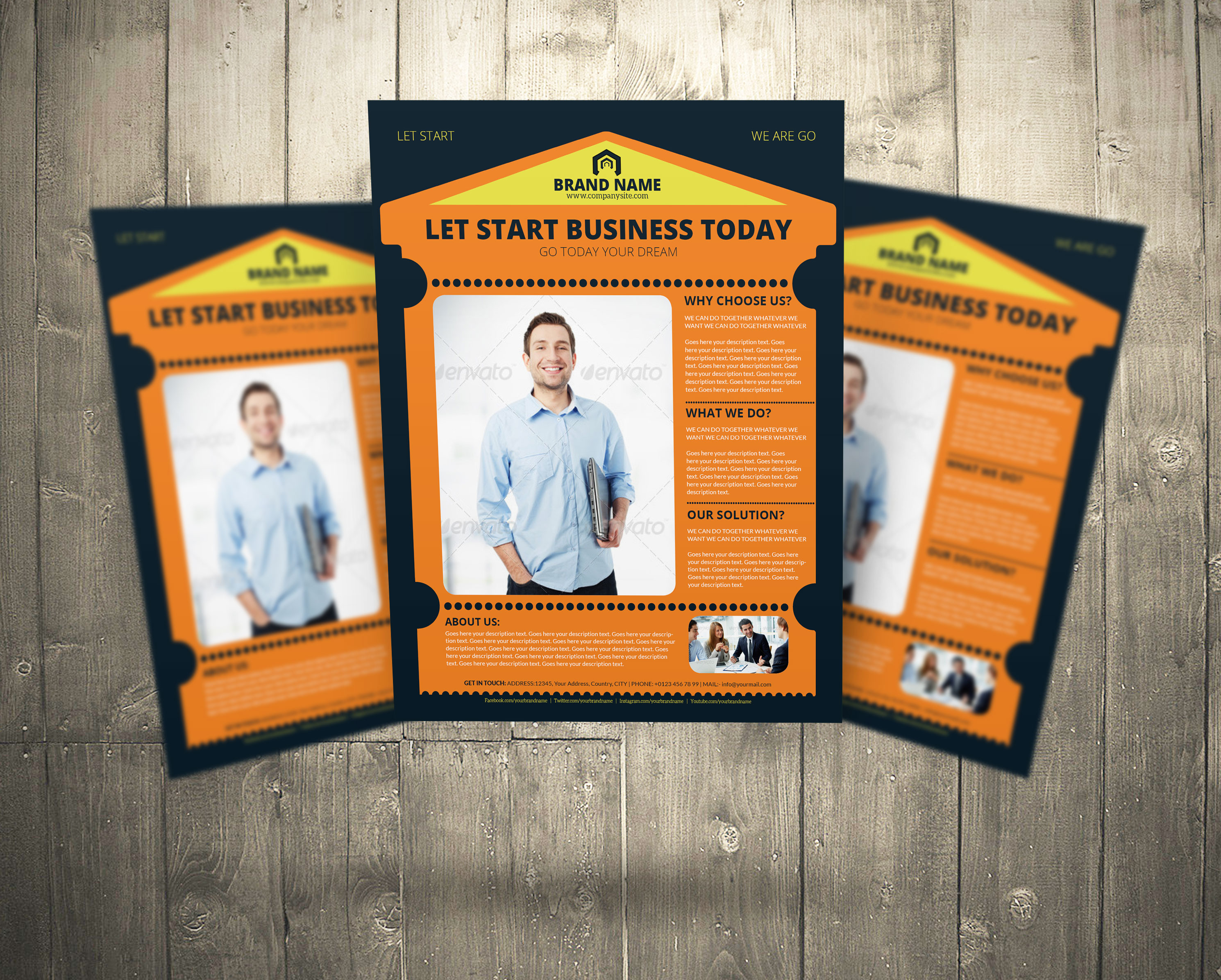 Brand Color Flyers Set New Design, a Flyer Template by Star Graphic Design