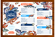 Vector menu for seafood or fish seafood restaurant | Animal ...