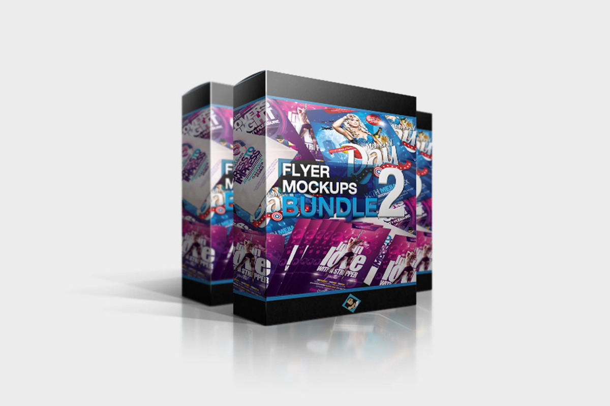 Flyer Mockups Bundle 02, a Packaging Mockup by Mockups by Carlos Viloria
