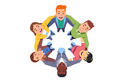 Team huddle top view | People Illustrations ~ Creative Market