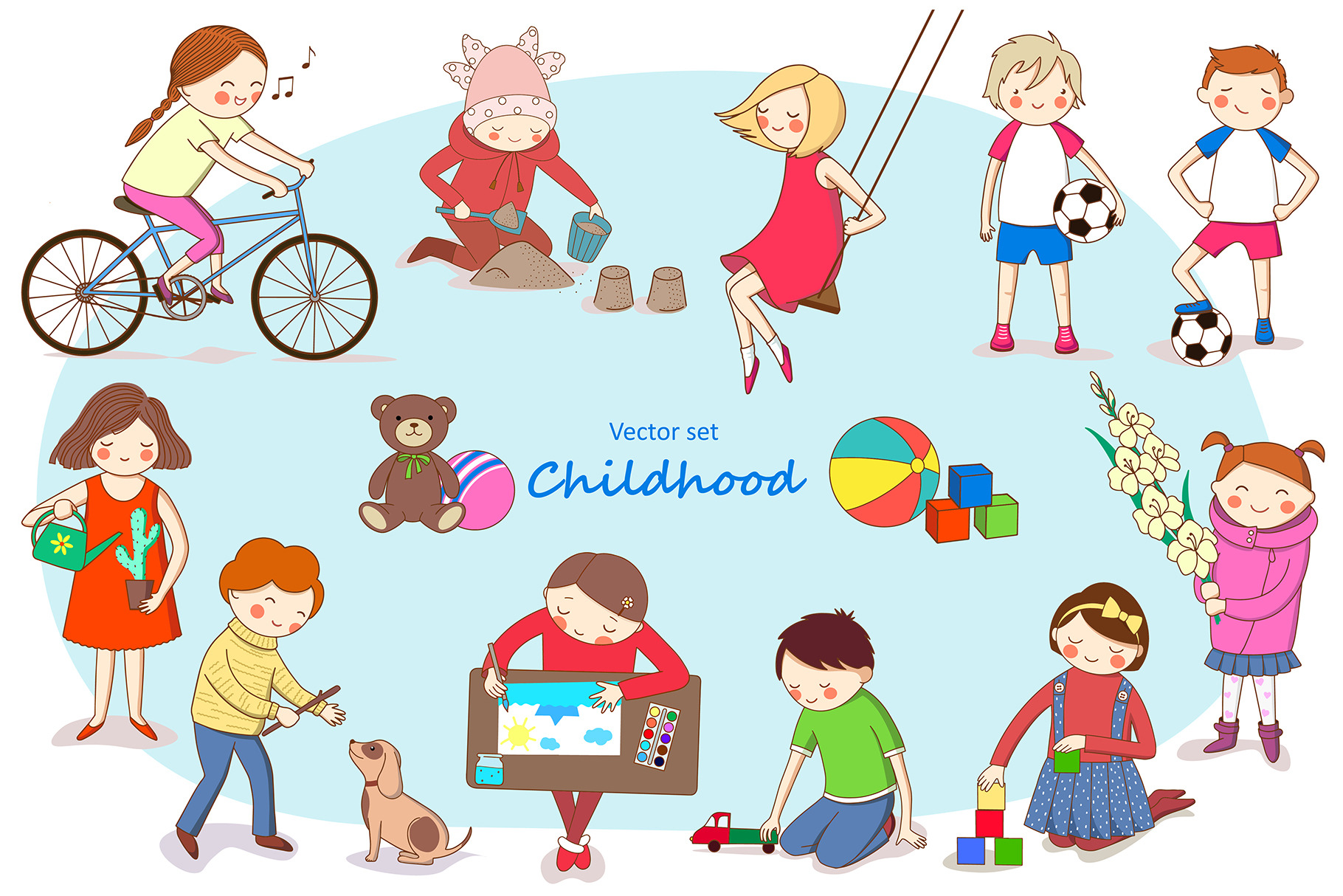 Childhood. Vector set | Creative Market