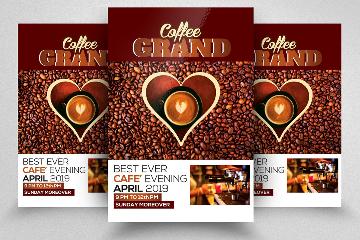 Cafe' Shop Flyer & Poster Templates, a Flyer Template by Design Up