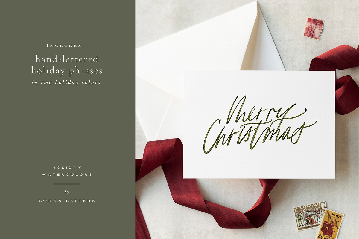 Holiday Collection 4 - Watercolor, an Illustration by Loren Schmidt Studio