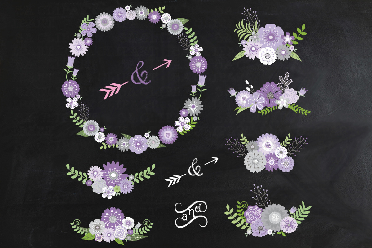 Chalkboard Wedding Clipart, an Illustration by SA ClipArt