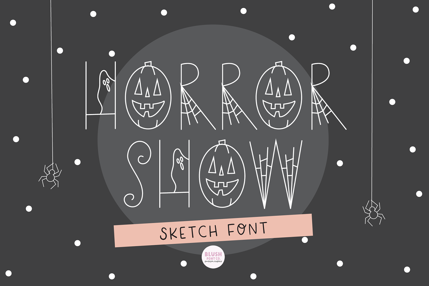 HORROR SHOW Halloween Sketch Font, a Sans Serif Font by Blush Font Co.
