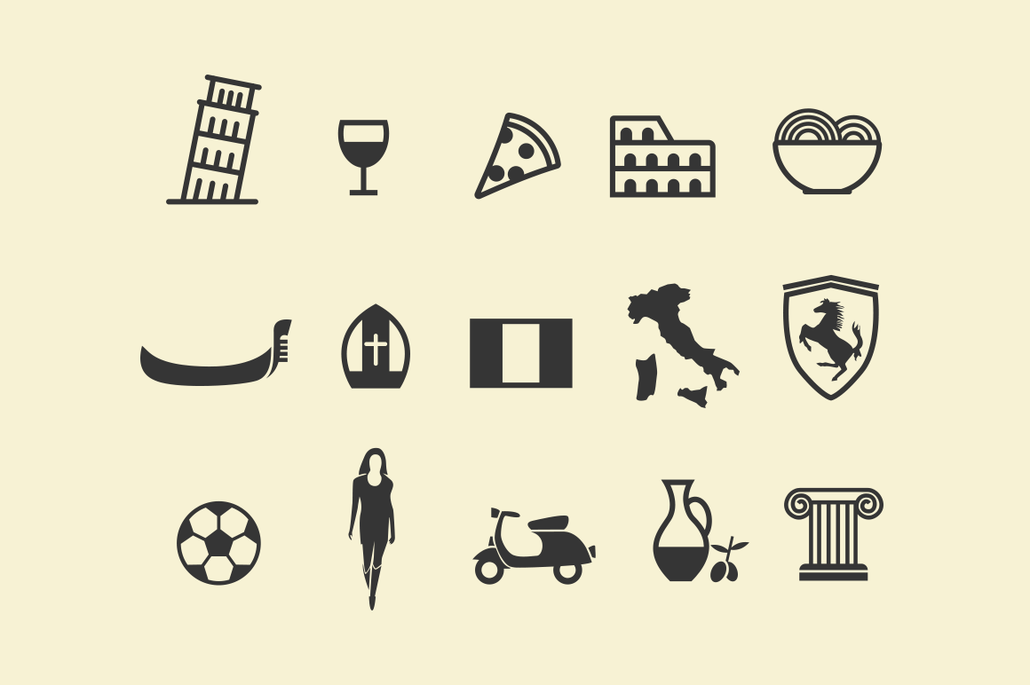 15 Italy Icons, an Icon by Creative VIP