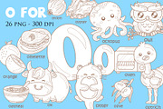 Cute Alphabet O For Vocabulary Stamp, an Education Illustration by ...