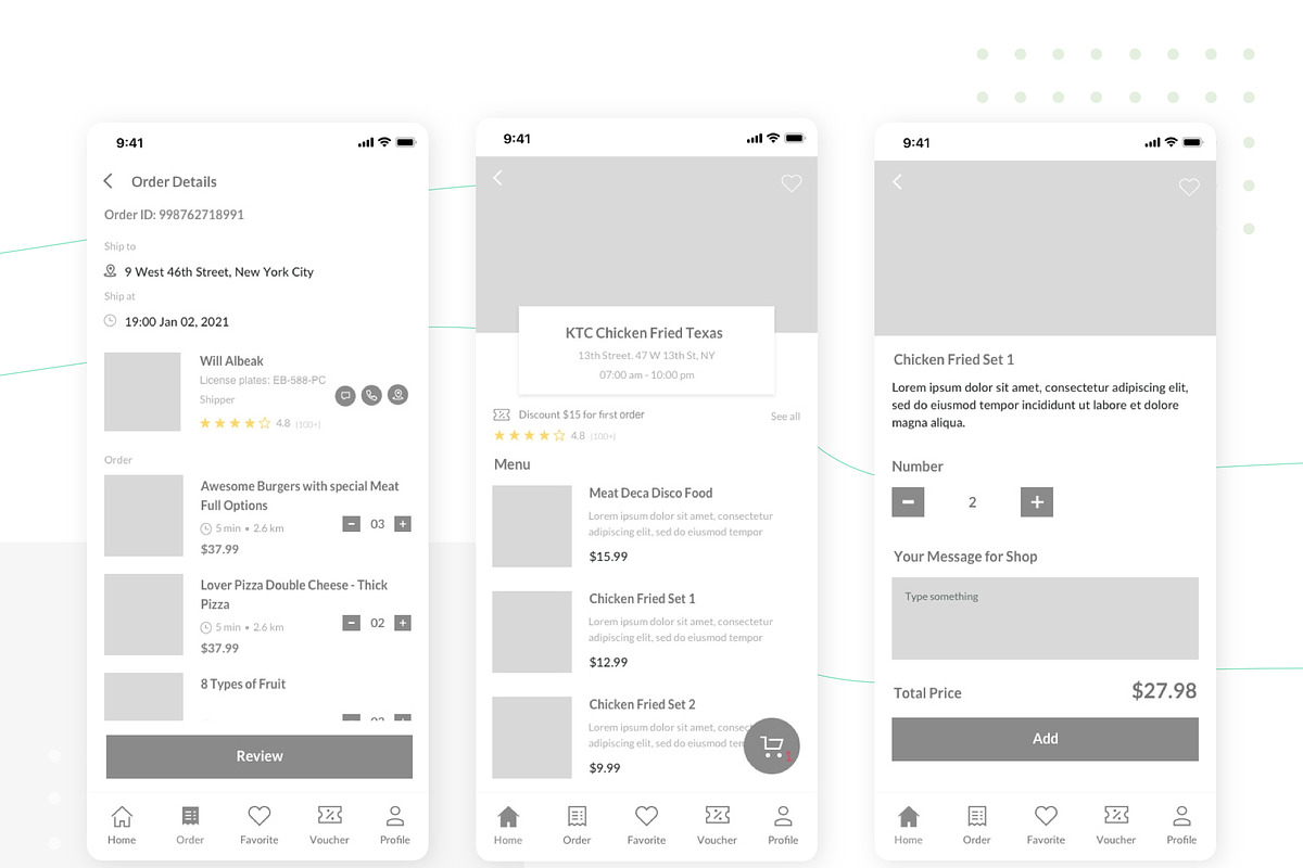 Foodo - Delivery Design Wireframe, a Wireframe Template by Capi Product