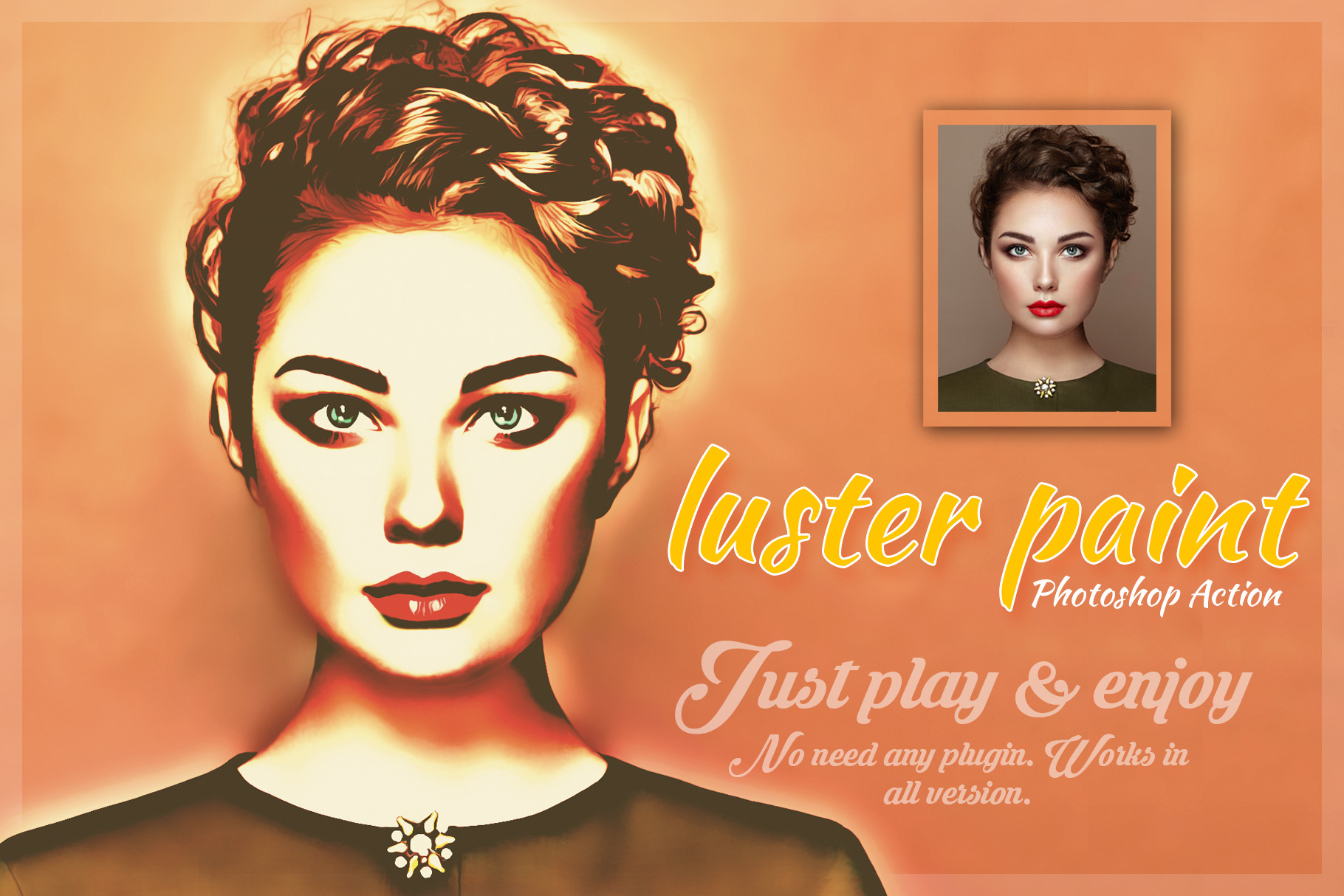 Luster Paint Photoshop Action, an Action Add-On by DesignCave