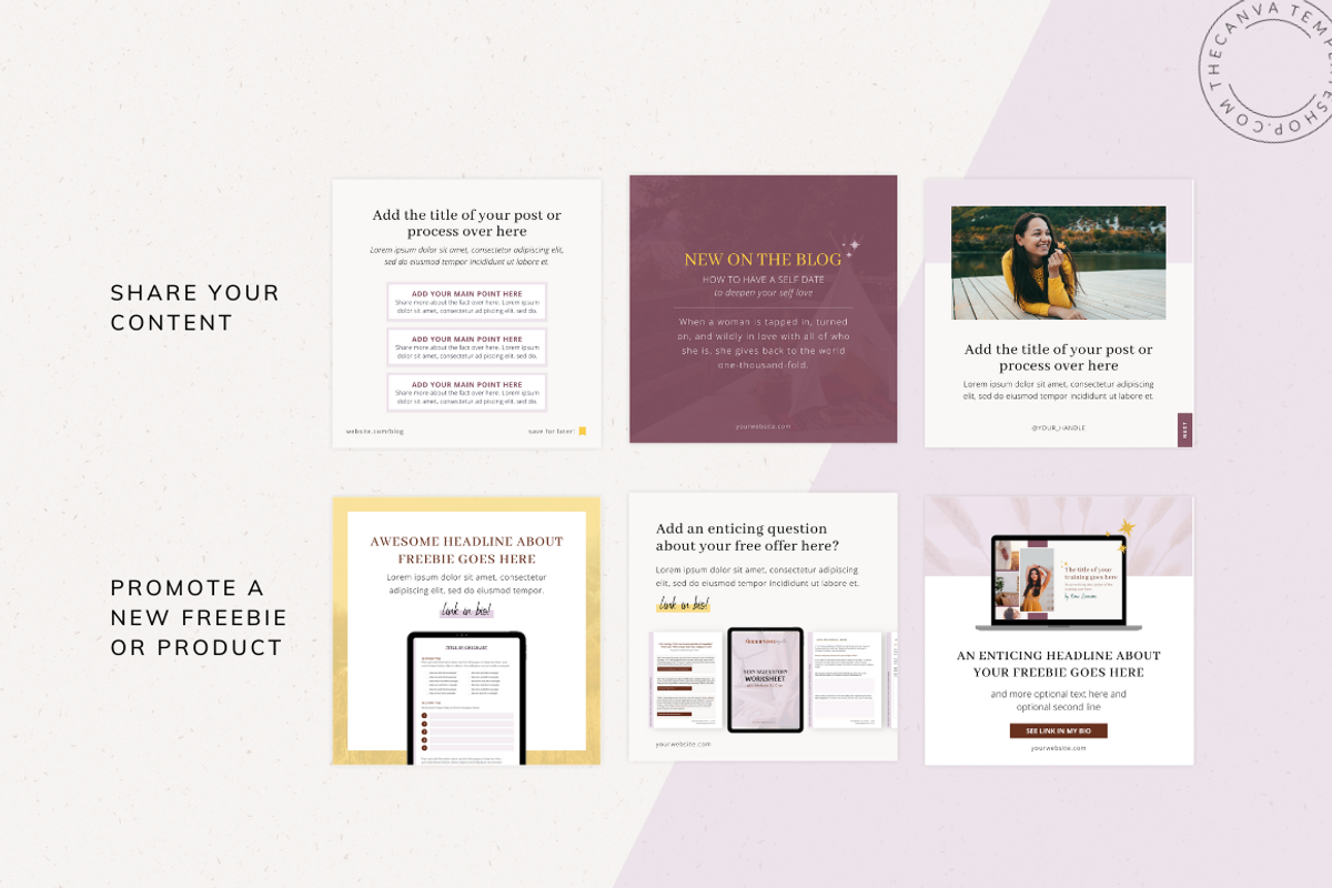 Melanie IG Squares Canva Templates, a Social Media Template by The ...