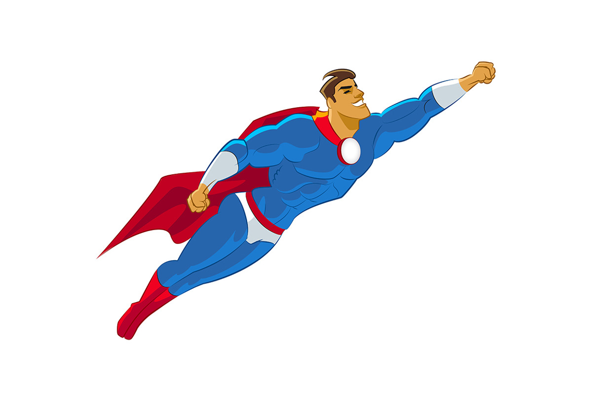 Superhero flying, an Illustration by Gazometr