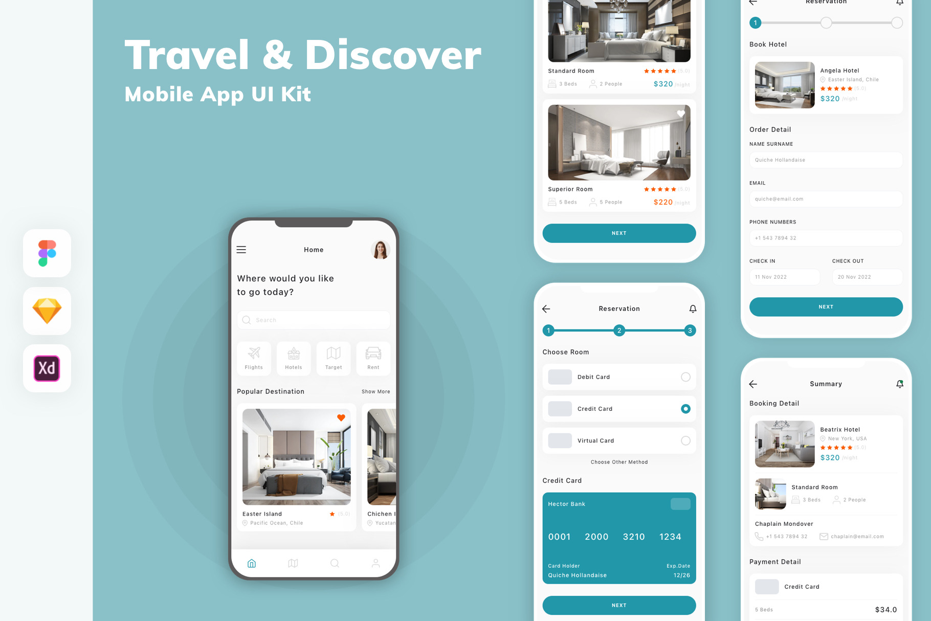 Travel & Discover Mobile App UI Kit, an UI Kit Template by uicube
