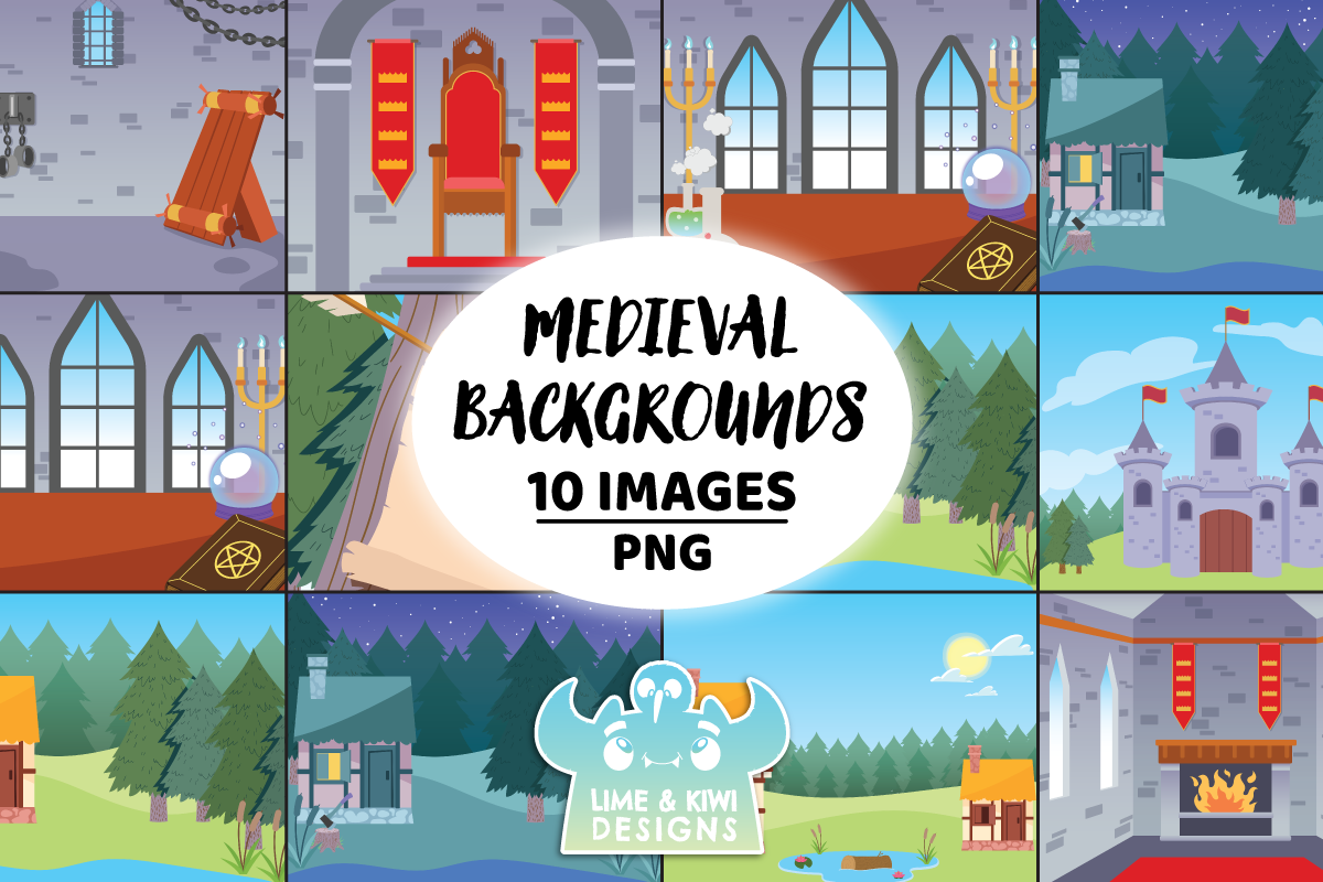 Medieval Backgrounds, a Decorative Illustration by Lime & Kiwi Designs